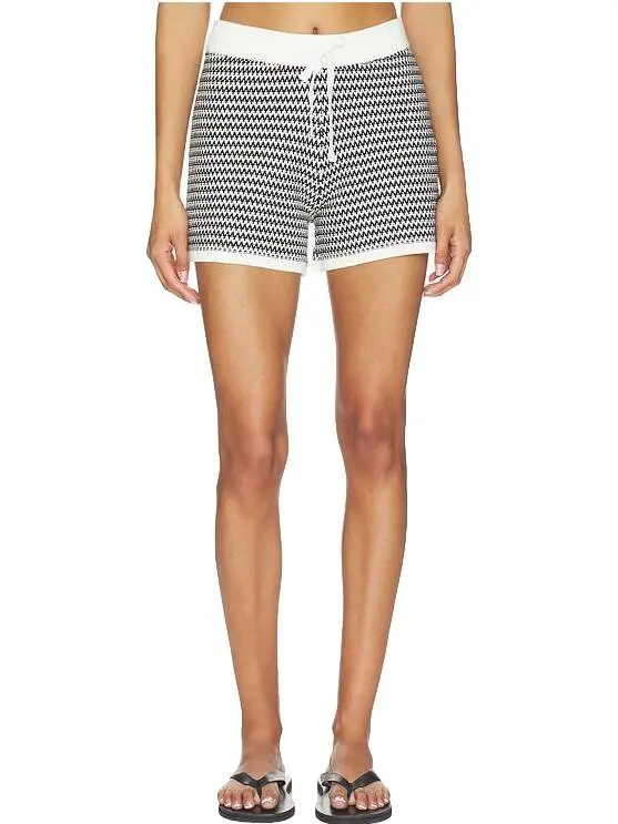 Varley Villiers Knit Short - Snow White & Black
