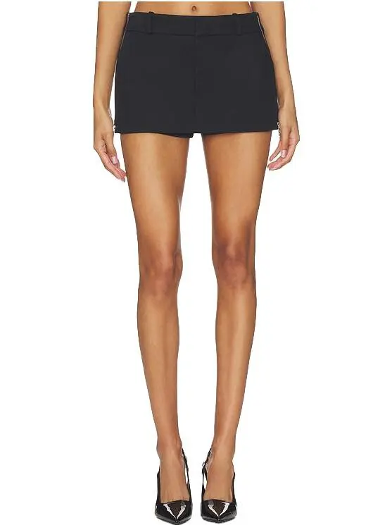 Alexander Wang Mid-rise Mini Skort With Zippers - Black