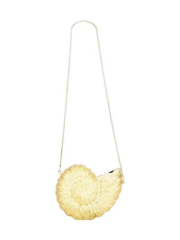 Emm Kuo Kahala Circular Sea Shell Clutch - Silver Foil