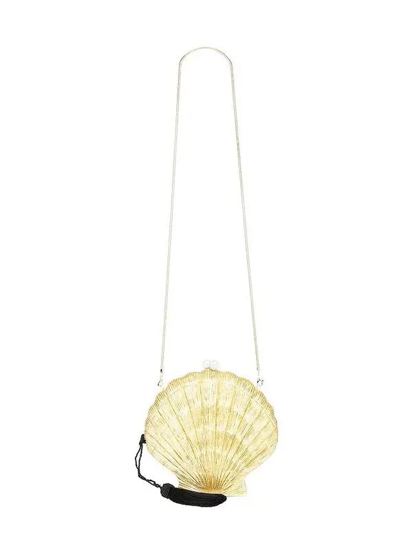Emm Kuo Le Sirenuse Scallop Seashell Evening Clutch - Gold Foil