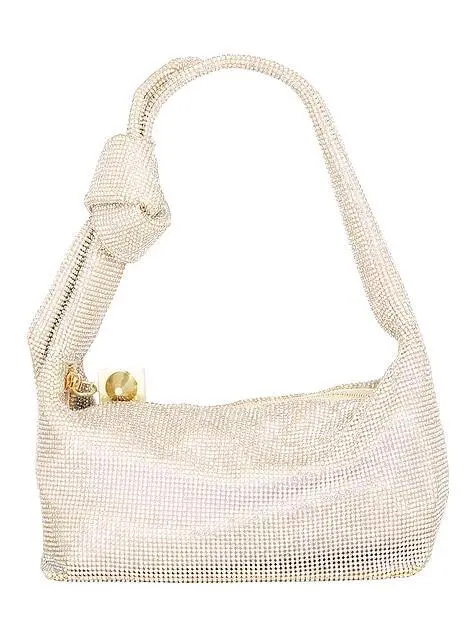 Emm Kuo Waverly Crystal Mesh Mini Hobo - Champagne