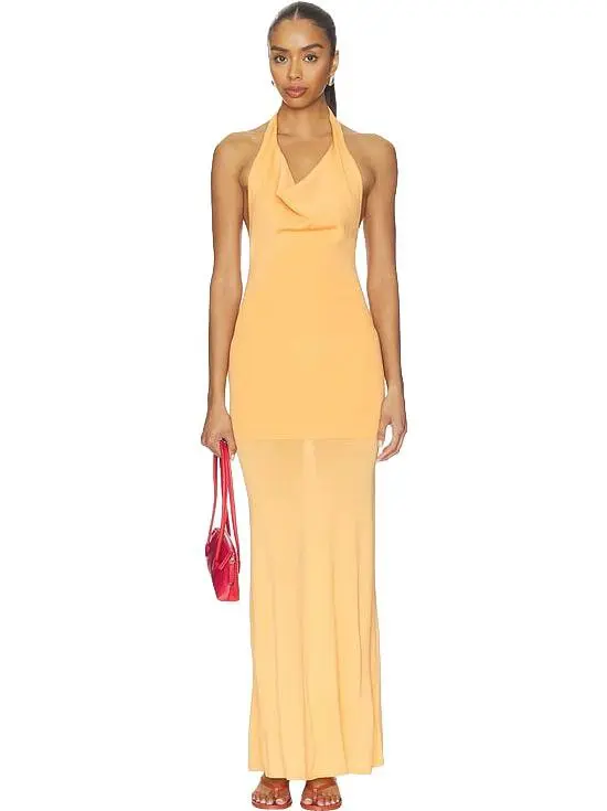 LOVERS AND FRIENDS Jennis Halter Maxi Dress - Sunset Orange