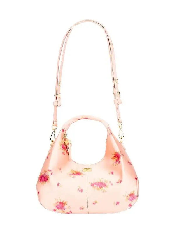 GANNI Printed Satin Hobo Mini Bag - Lantana
