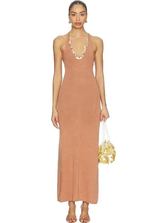 CAPITTANA Ignacia Knit Maxi Dress - Light Brown