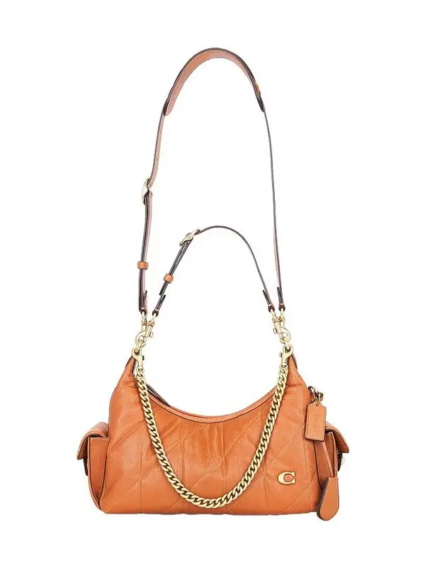 COACH Soft Quilted Leather Pocket Juliet 30 Bag - Amber Brown