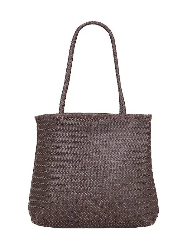 BEMBIEN Carla Woven Leather Tote Bag - Espresso