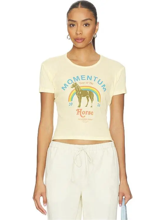 THE LAUNDRY ROOM Momentum Horse Baby Tee - Vintage Yellow