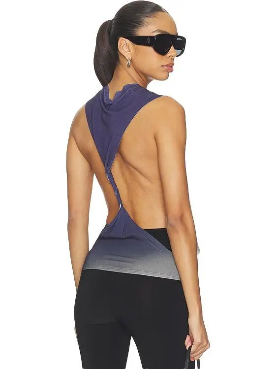 1XBLUE Palm Twist Tank Top - Blue