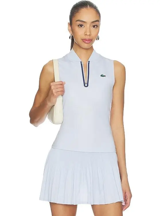 Lacoste Performance Top With Mock Neck And Partial Zipper - Phoenix Blue