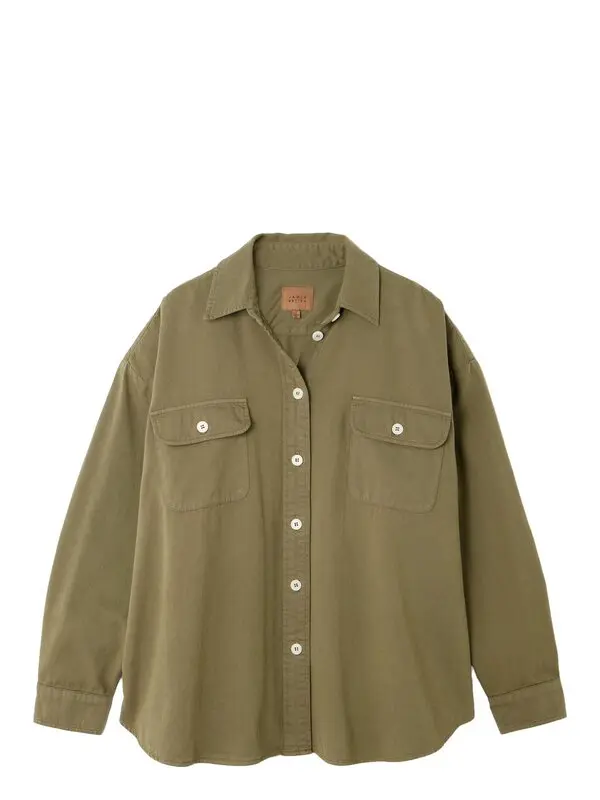 JAMIE HALLER Oversized Cotton-twill Shirt - Army Green