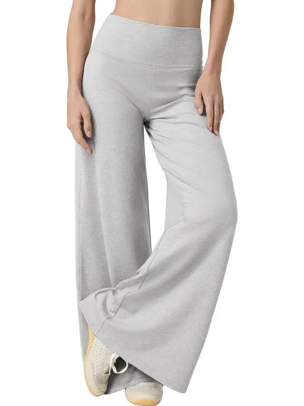 Vuori Halo Easy Wideleg Pant Long Inseam - Pale Grey Heather