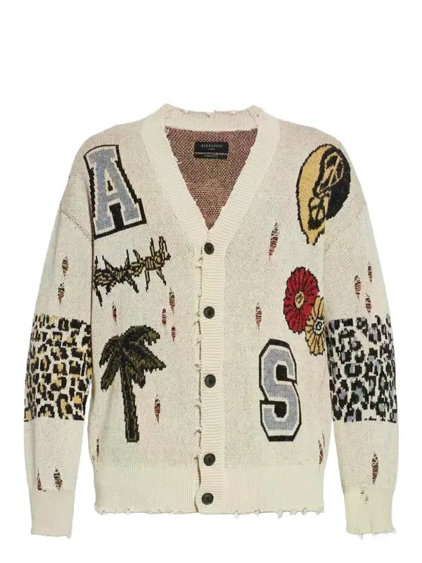 ALLSAINTS Graphic Detail Cardigan - Neutrals