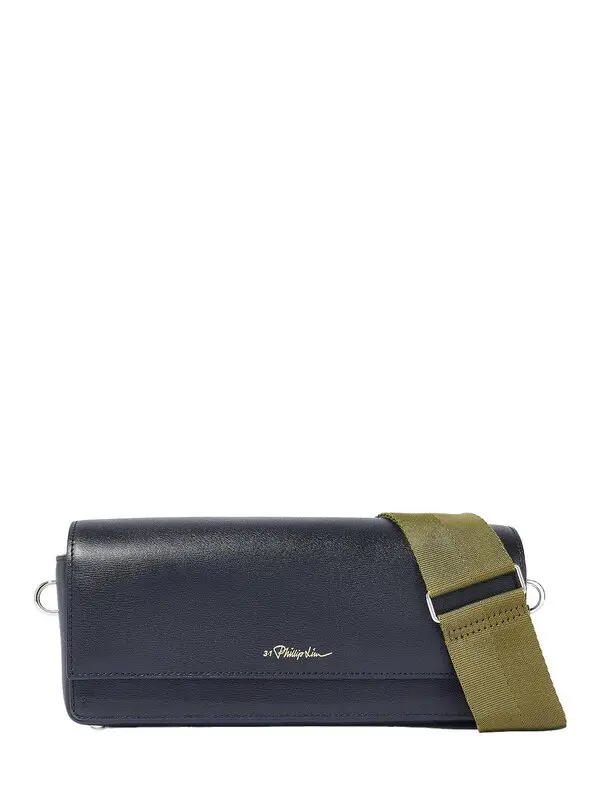 3.1 Phillip Lim Ray Baguette Textured Leather Shoulder Bag - Black
