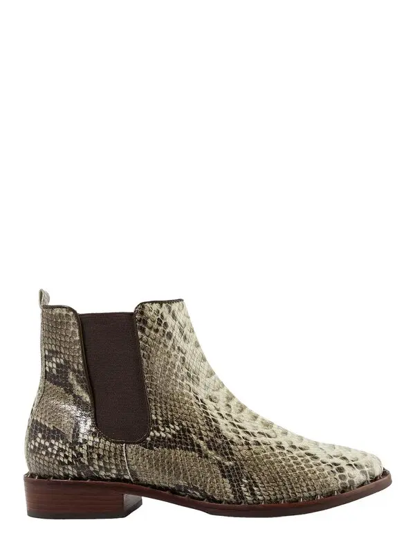 Schutz Embellished Snake-effect Leather Ankle Boots - Animal Print