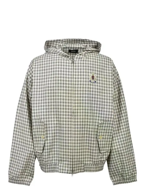 BREATH Check Pattern Logo-patch Hooded Jacket - Neutrals