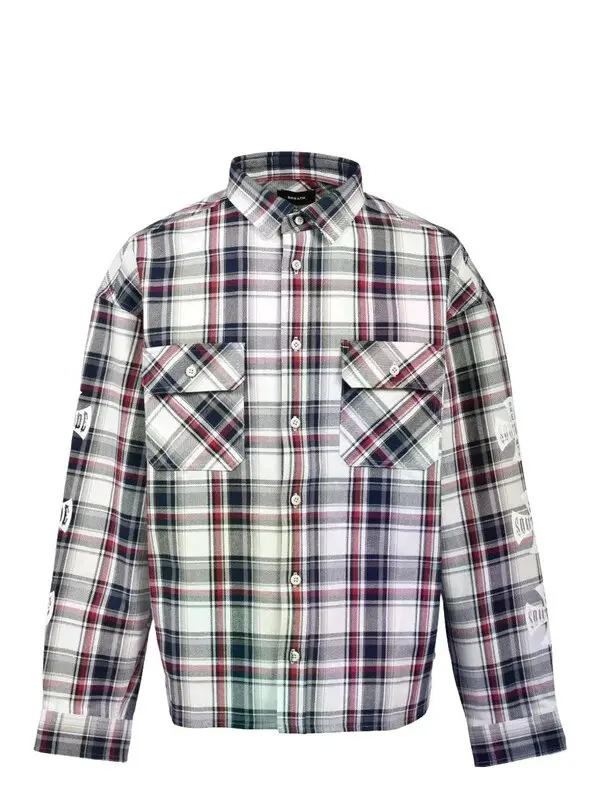 BREATH Check-pattern Graphic-print Shirt - Neutrals