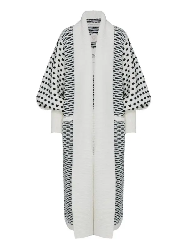 THE EXTREME COLLECTION Celile Long Cardigan In Organic Wool And Alpaca - Black