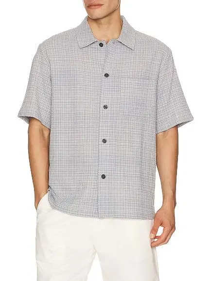 Theory Mini Texture Check Shirt - Bering Multi