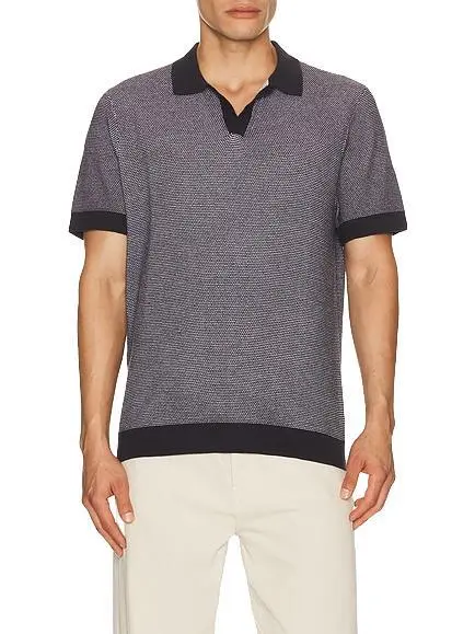 Onia Textured Johnny Polo - Midnight & White
