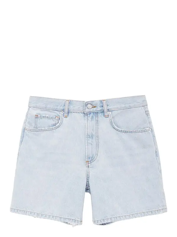 ANINE BING Delaney High-rise Relaxed Fit Denim Shorts - Washed Blue