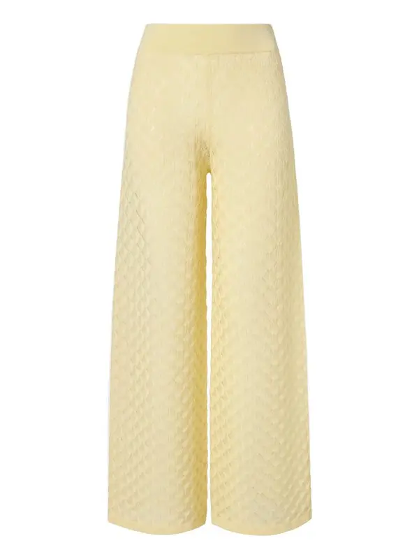 MALINA Alissa Knitted Wide Leg Trousers - Light Yellow