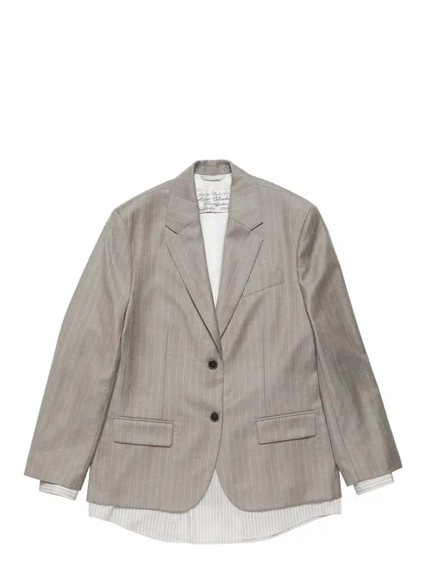 Acne Studios Single-breasted Layered Suit Blazer - Grey