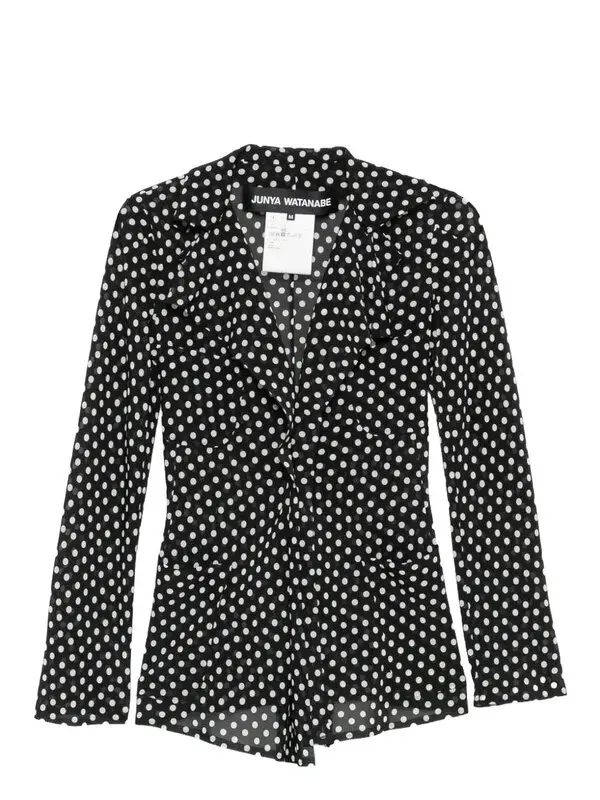 Junya Watanabe Polka Dot Ruffled Jacket - Black