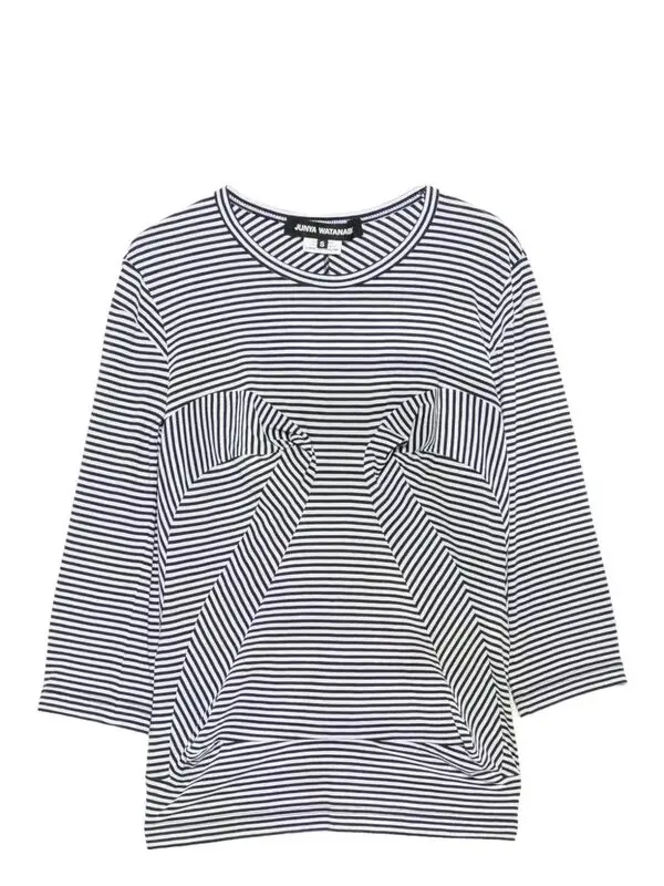 Junya Watanabe Striped Panelled T-shirt - Blue
