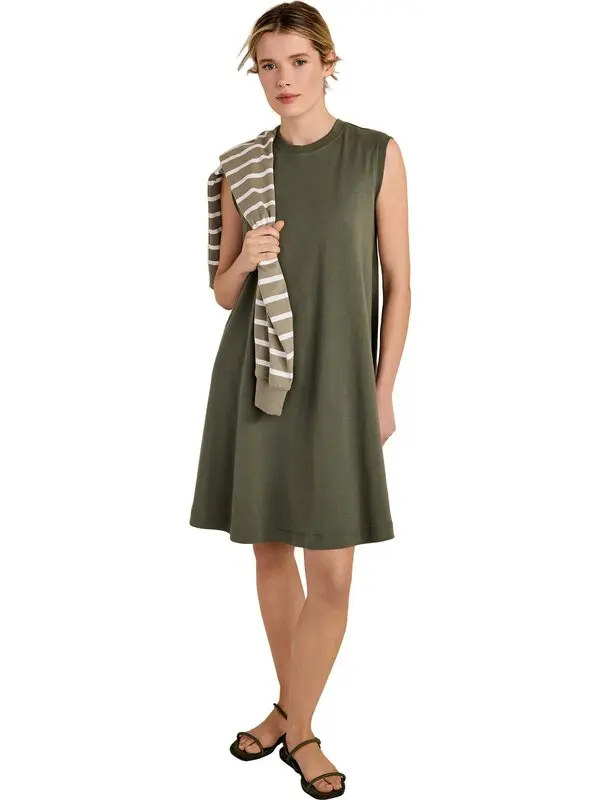 HAVEN WELL WITHIN Organic Cotton Interlock Trapeze Dress - Deep Willow