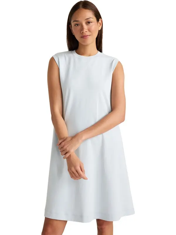HAVEN WELL WITHIN Organic Cotton Interlock Trapeze Dress - Ice Blue