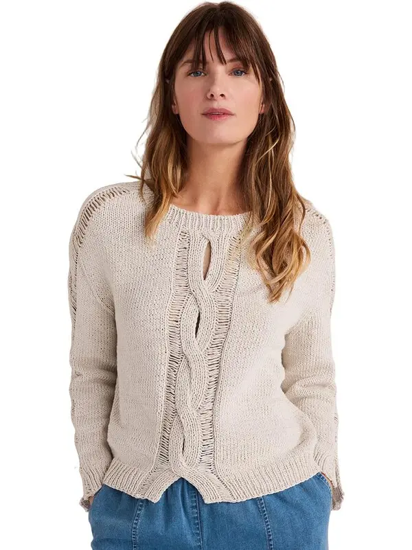 THE KNOTTY ONES Séja Sweater Handmade Upcycled Cotton Knit - Silver Grey