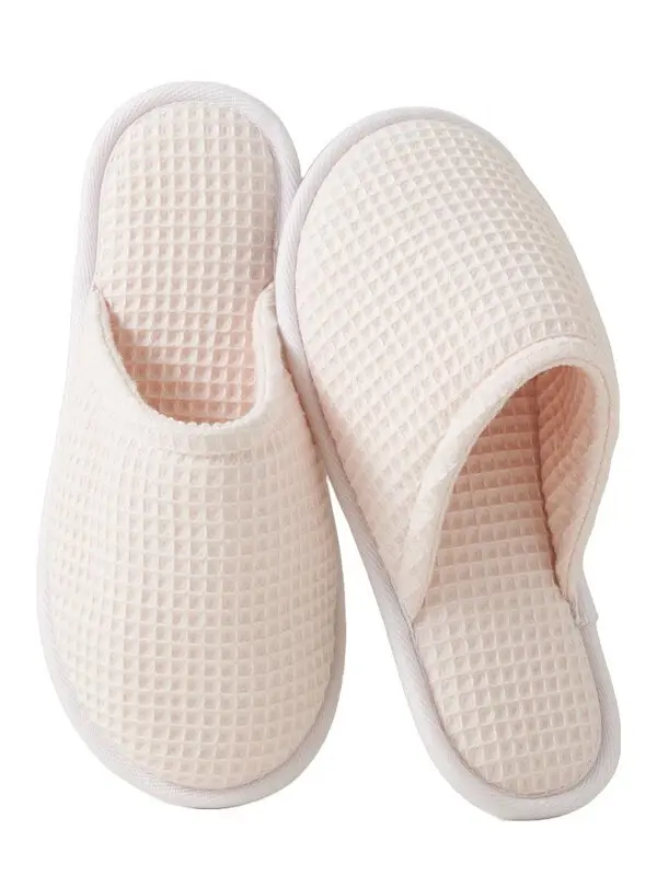 HAVEN WELL WITHIN Organic Cotton Terry Waffle Slippers - Peony Pink