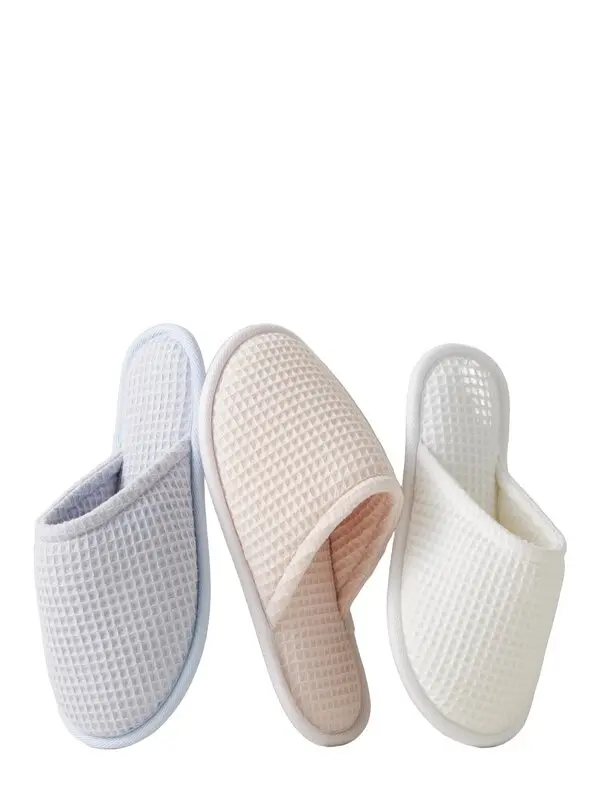 HAVEN WELL WITHIN Organic Cotton Terry Waffle Slippers - Sand
