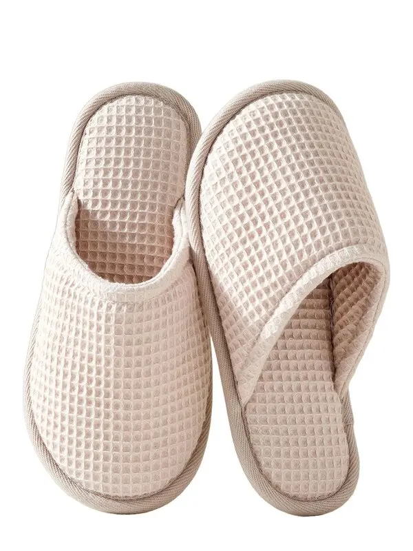 HAVEN WELL WITHIN Organic Cotton Terry Waffle Slippers - Sand