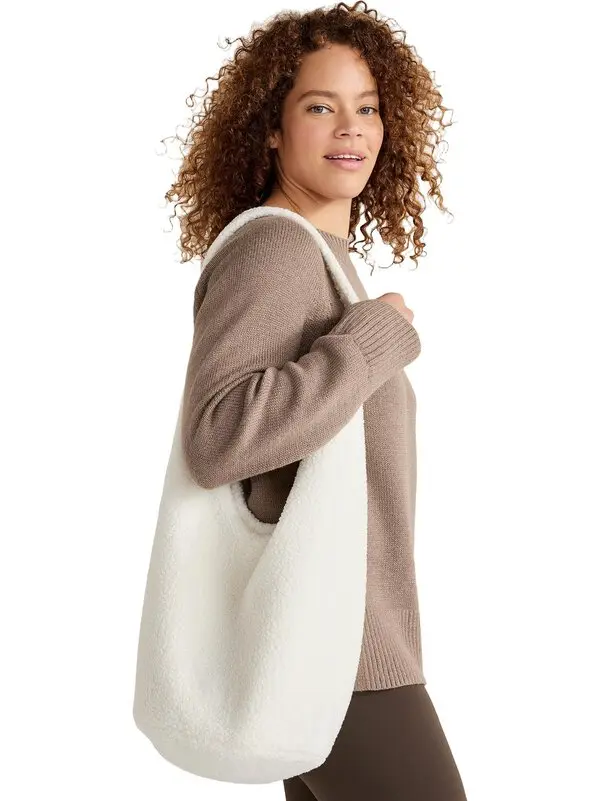 HAVEN WELL WITHIN Curly Sherpa Bucket Tote - Ivory