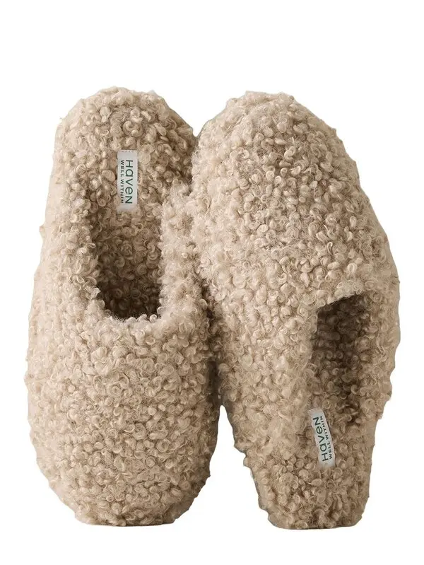 HAVEN WELL WITHIN Cozy Sherpa Slippers - Oat