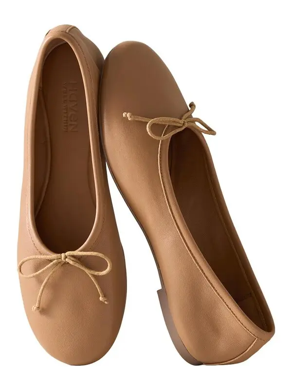HAVEN WELL WITHIN Soft Leather Ballet Flats - Gunmetal Metallic