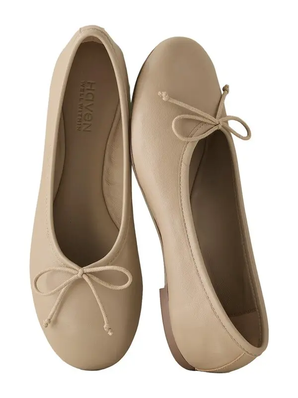 HAVEN WELL WITHIN Soft Leather Ballet Flats - Porcini