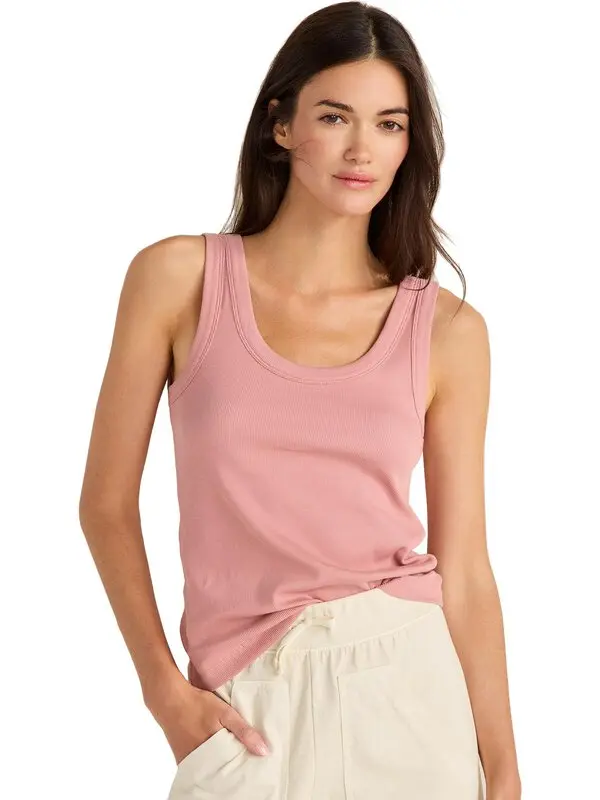 HAVEN WELL WITHIN Organic Cotton Scoop Neck Tank Top - Ash Rose