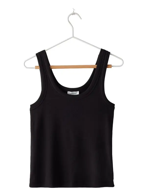 HAVEN WELL WITHIN Organic Cotton Scoop Neck Tank Top - Black