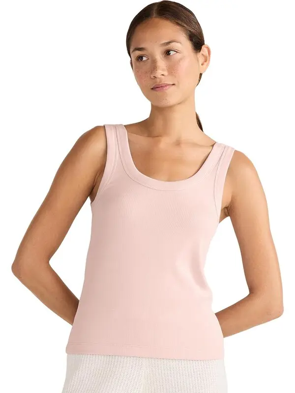 HAVEN WELL WITHIN Organic Cotton Scoop Neck Tank Top - Ash Rose