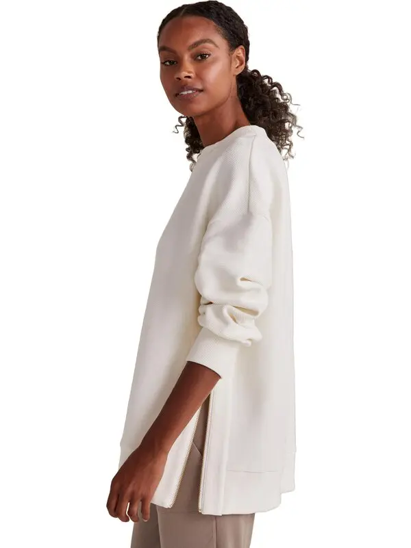 Varley Side Zip Sweatshirt - Egret