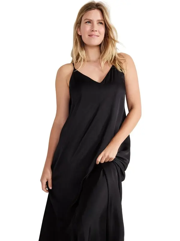 HAVEN WELL WITHIN Silky Maxi Dress - Black
