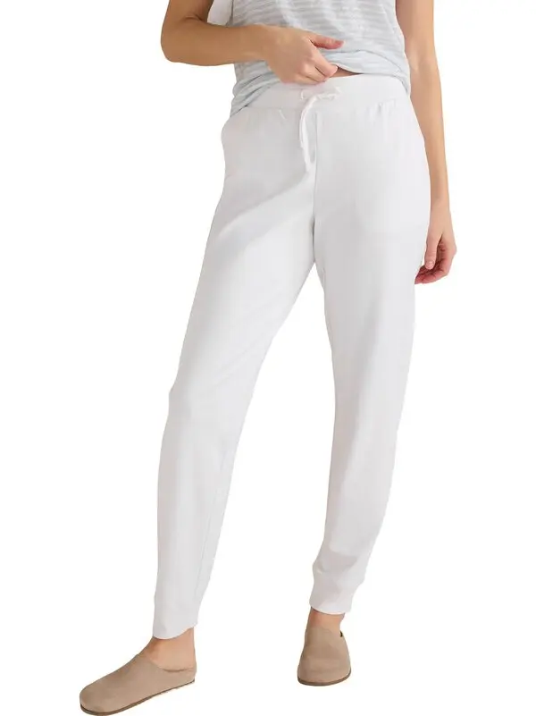 HAVEN WELL WITHIN Organic Cotton Interlock Joggers - White