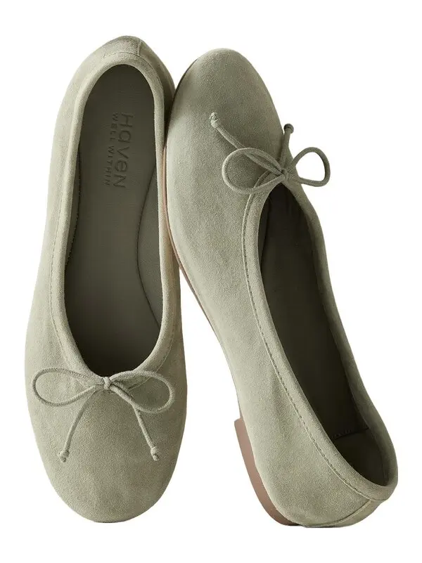HAVEN WELL WITHIN Suede Ballet Flats - Vetiver