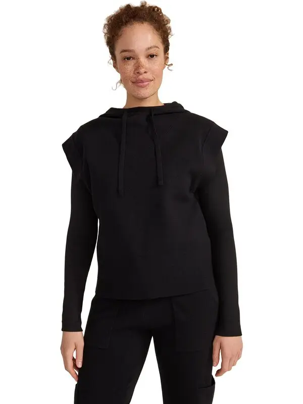 HAVEN WELL WITHIN Viscose Blend Sleeveless Hoodie - Black