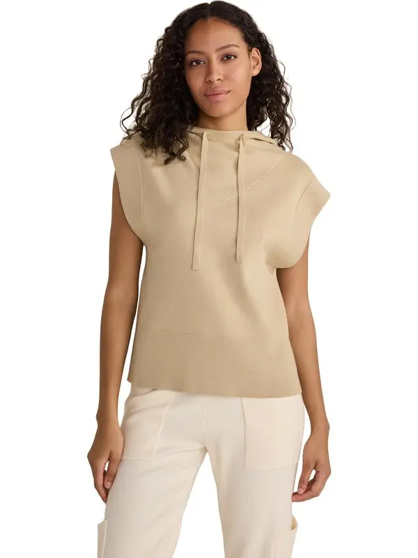 HAVEN WELL WITHIN Viscose Blend Sleeveless Hoodie - Pignoli