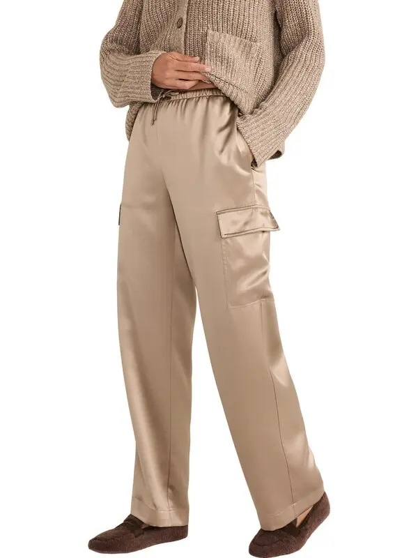HAVEN WELL WITHIN Luxe Silk Cargo Pants - Nightengale