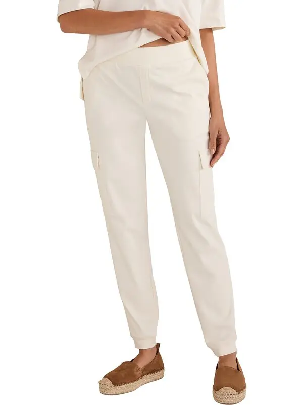 HAVEN WELL WITHIN Organic Cotton Interlock Cargo Pants - Ivory