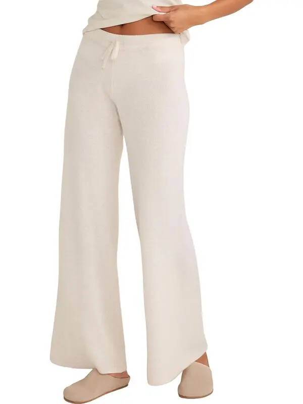 HAVEN WELL WITHIN Cashmere Wide Leg Pants - Full Moon Hthr